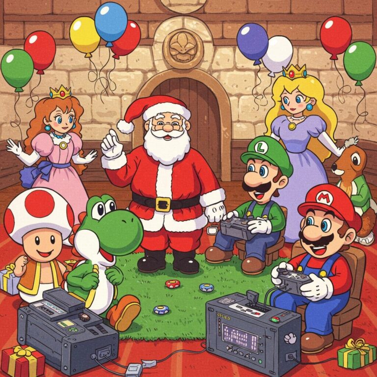 🎅🍄How Santa and Mario Teamed Up for a Festive Mario Party Game Night ...